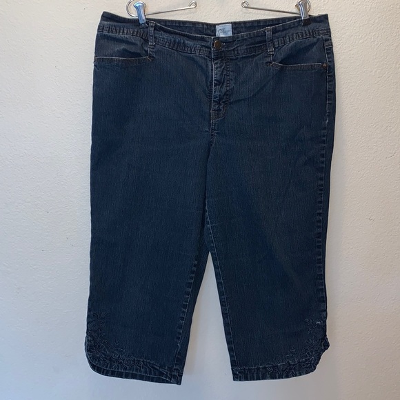 Just My Size | Jeans | Just My Size Blue Embroidered Bottoms 2w Capri ...